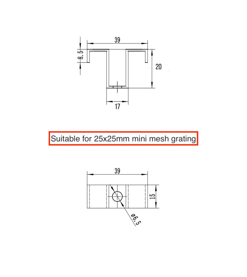 Stainless M Type Fixing clips for FRP grating – ESA GRATING